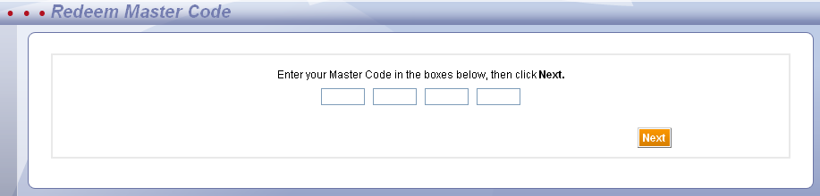 Redeeming Master Codes